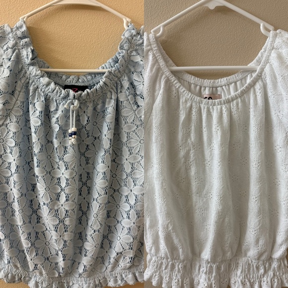 Iz Byer | Shirts & Tops | Bogo Big Girls Lace Blouse Light Blue And ...